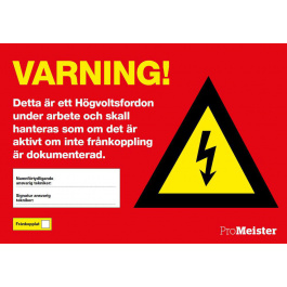 Varningsskylt Signering Tool Connection