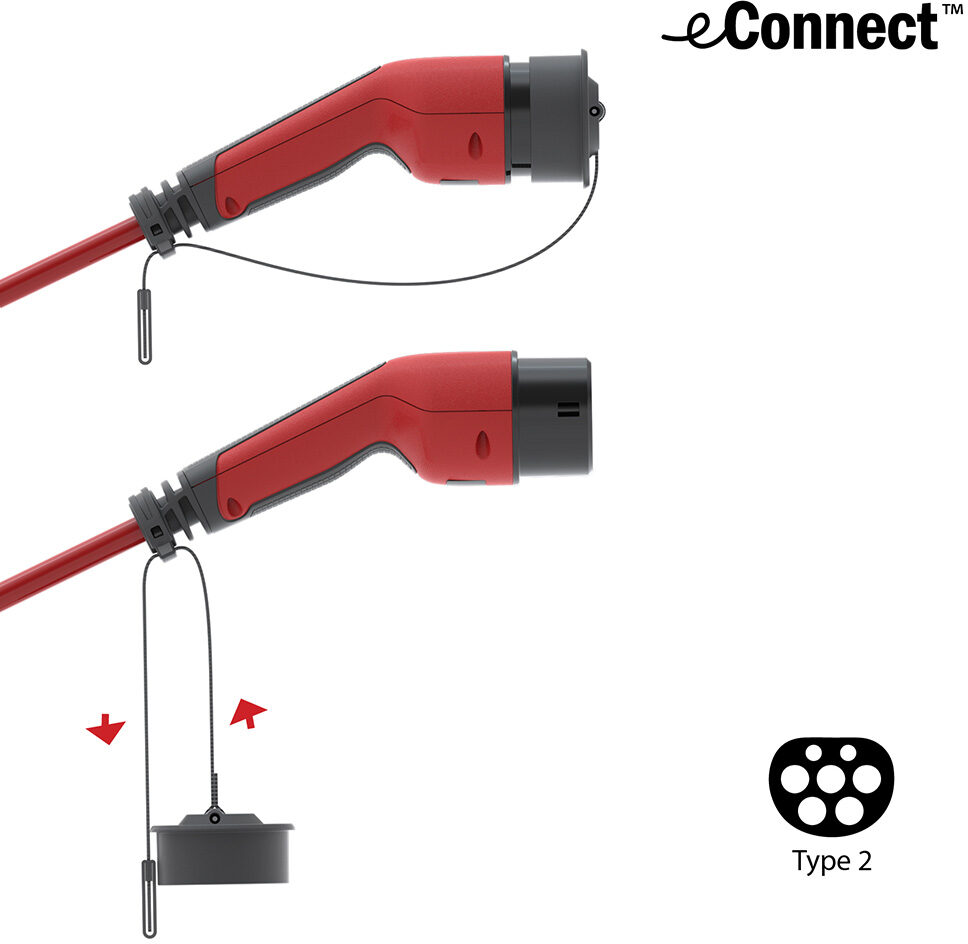 Defa eConnect (4,6 KW / 20 A) Typ 2 till Typ 2 - Laddkabel 5 meter