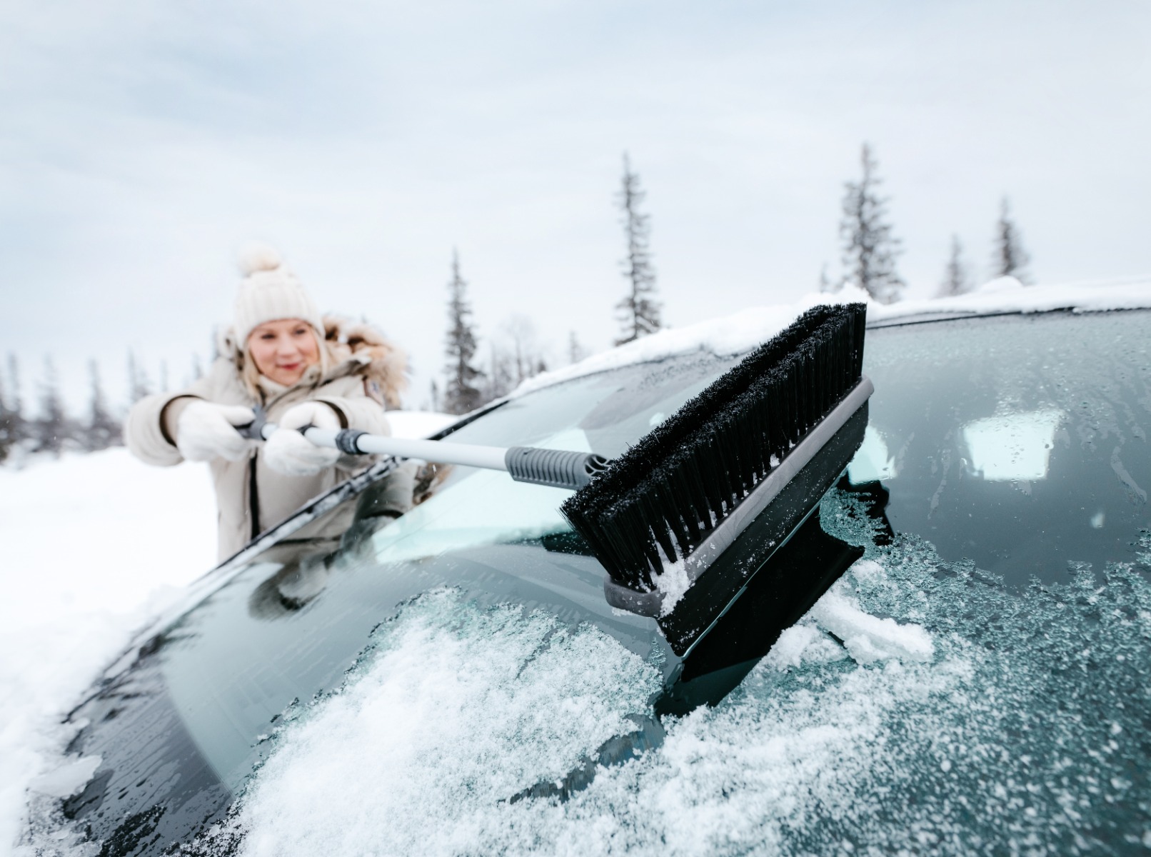 Isskrapa med snöborste - Teleskopisk - Luxury