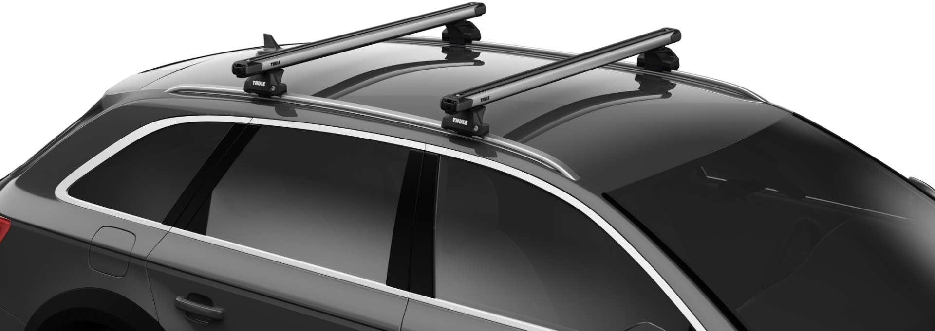 Thule SlideBar 127 Svart + Kit 186078 & Flush Rail Evo - Vw